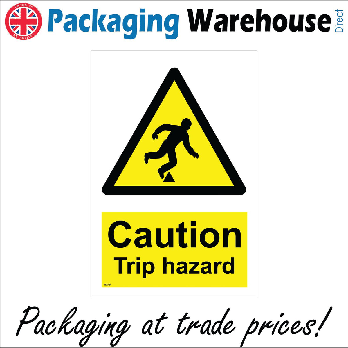 Caution Trip Hazard Sign with Triangle Person – PWDirect