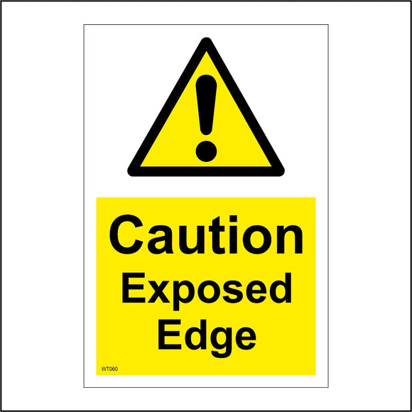 Caution Exposed Edge Sign with Triangle Exclamation Mark – PWDirect