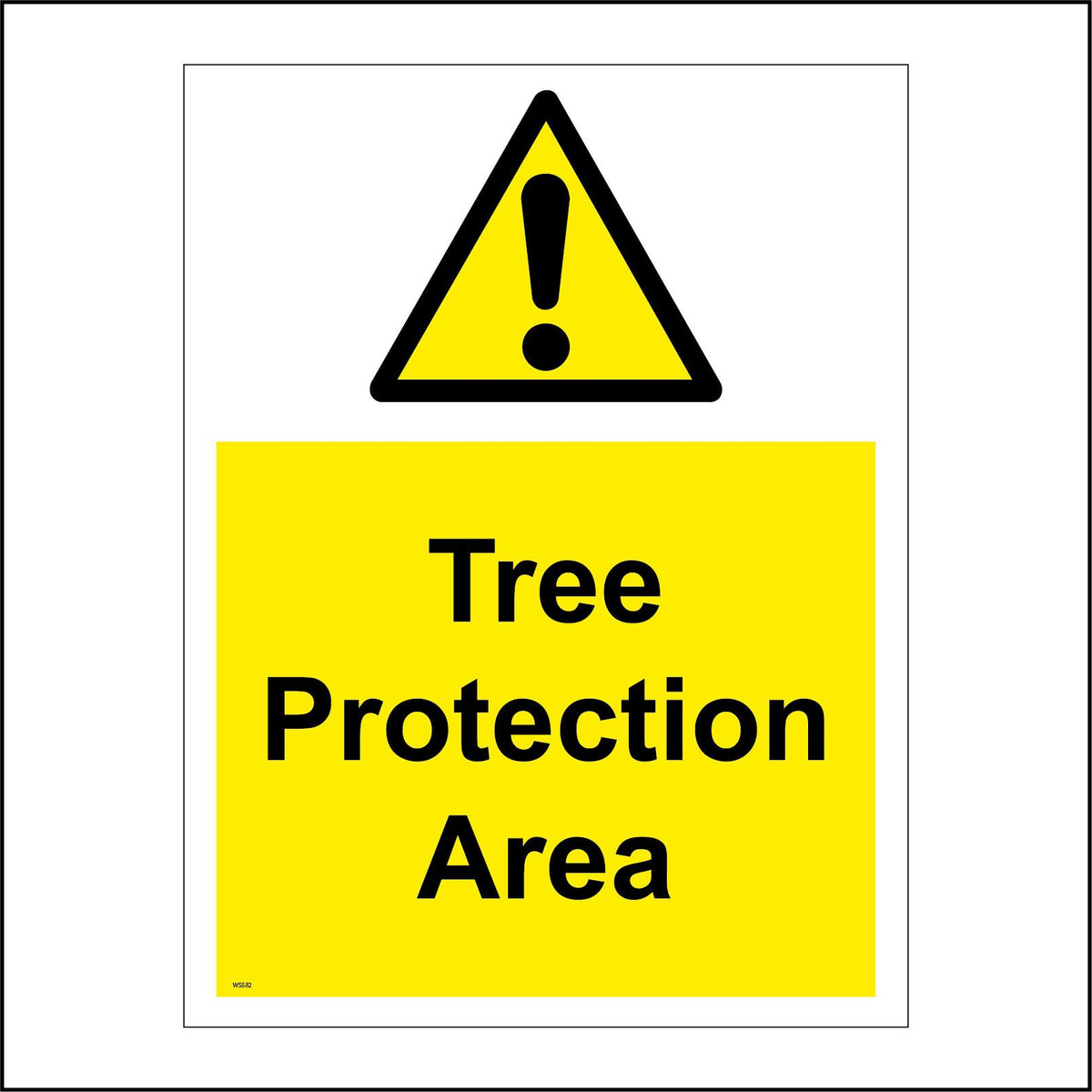 Tree Protection Area Sign with Triangle Exclamation Mark – PWDirect