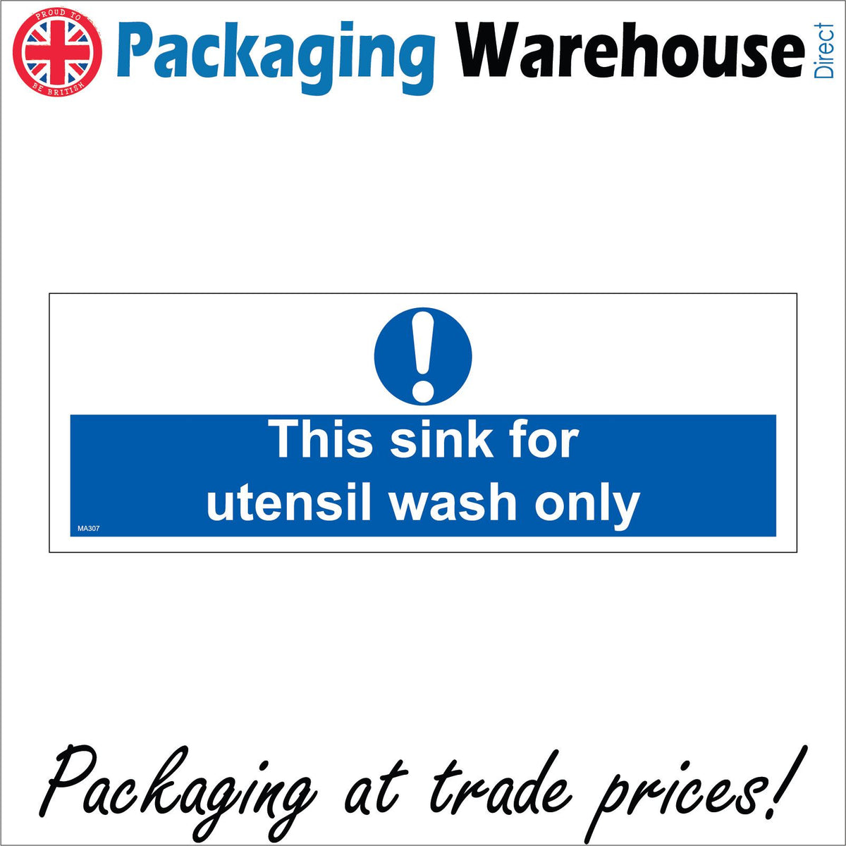 This Sink For Utensil Wash Only Sign with Exclamation Mark – PWDirect