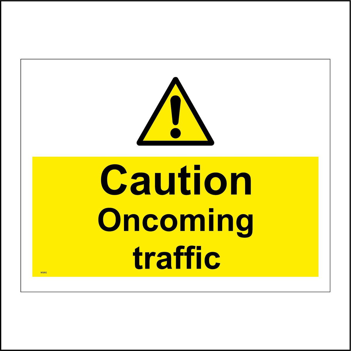 Caution Oncoming Traffic Sign with Triangle Exclamation Mark – PWDirect