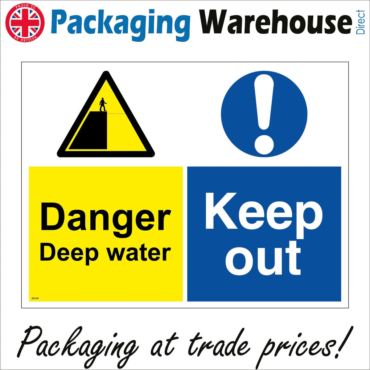 Danger Deep Water Keep Out Sign with Circle Exclamation Mark Triangle ...
