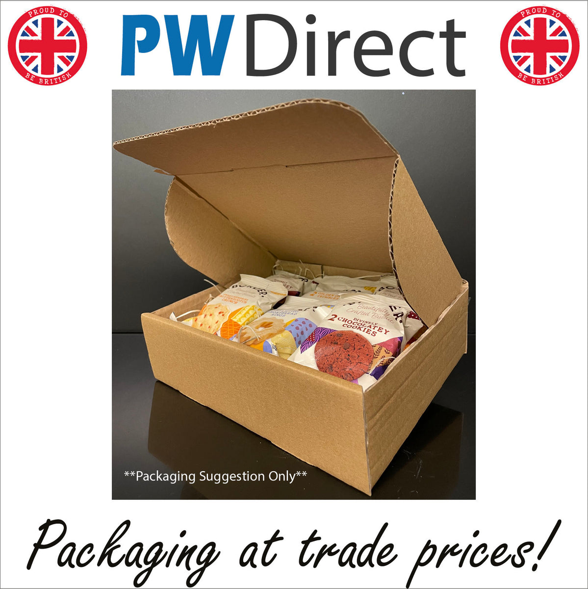 QUARTER DIE CUT 230 x 180 x 65mm (8.5 x 6.5 x 2.5") BROWN CARDBOARD MA ...