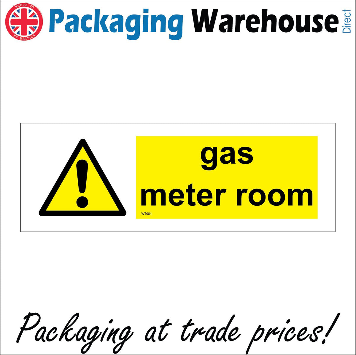 Gas Meter Room Utilities Sign with Triangle Exclamation Mark – PWDirect