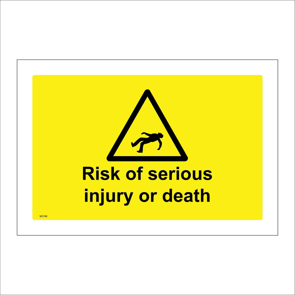 Risk Of Serious Injury Or Death Sign with Triangle Man – PWDirect