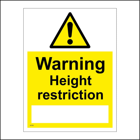 Warning Height Restriction Sign with Triangle Exclamation Mark – PWDirect