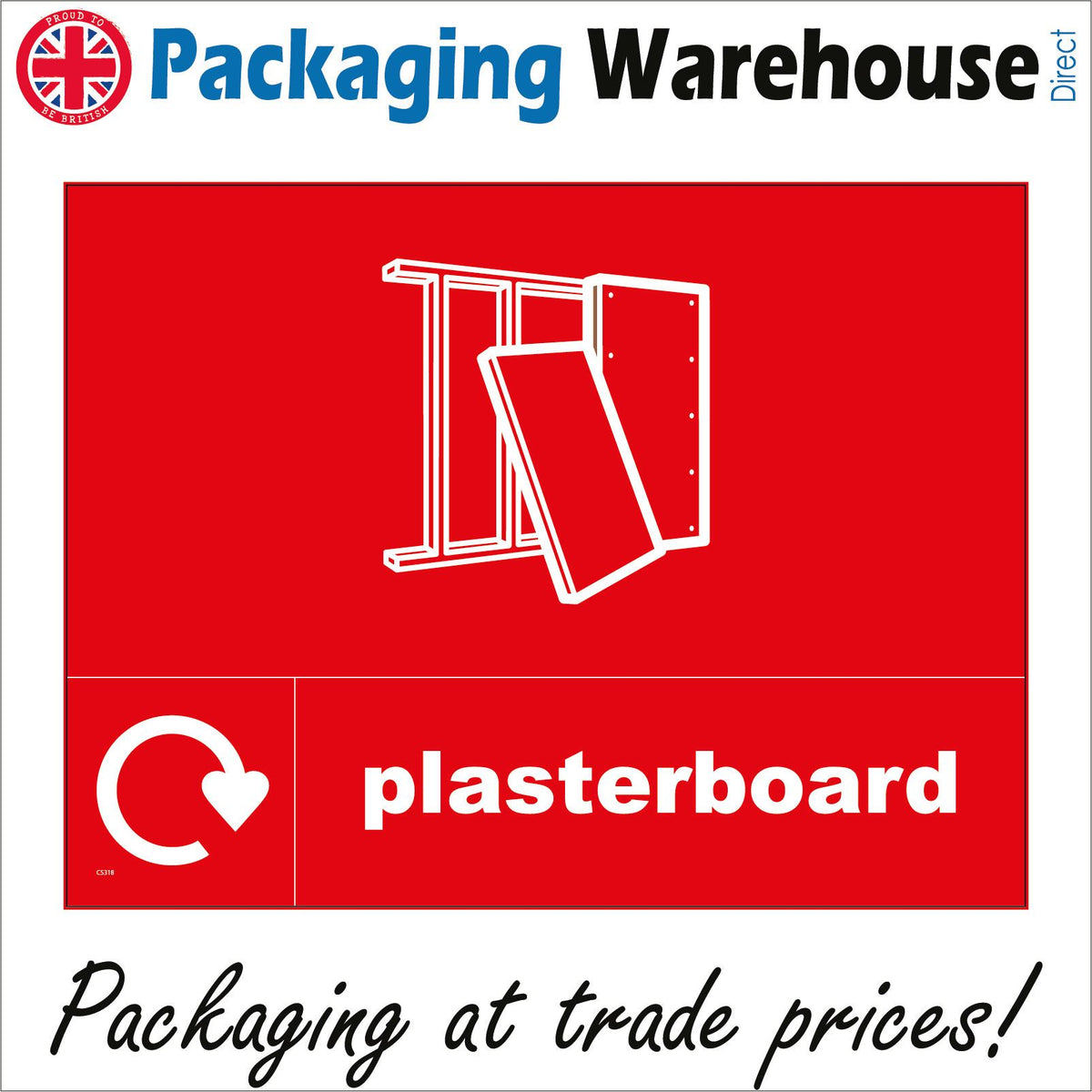 Plasterboard Recycling Walls Ceiling Sign with Boards Frame Recycling ...