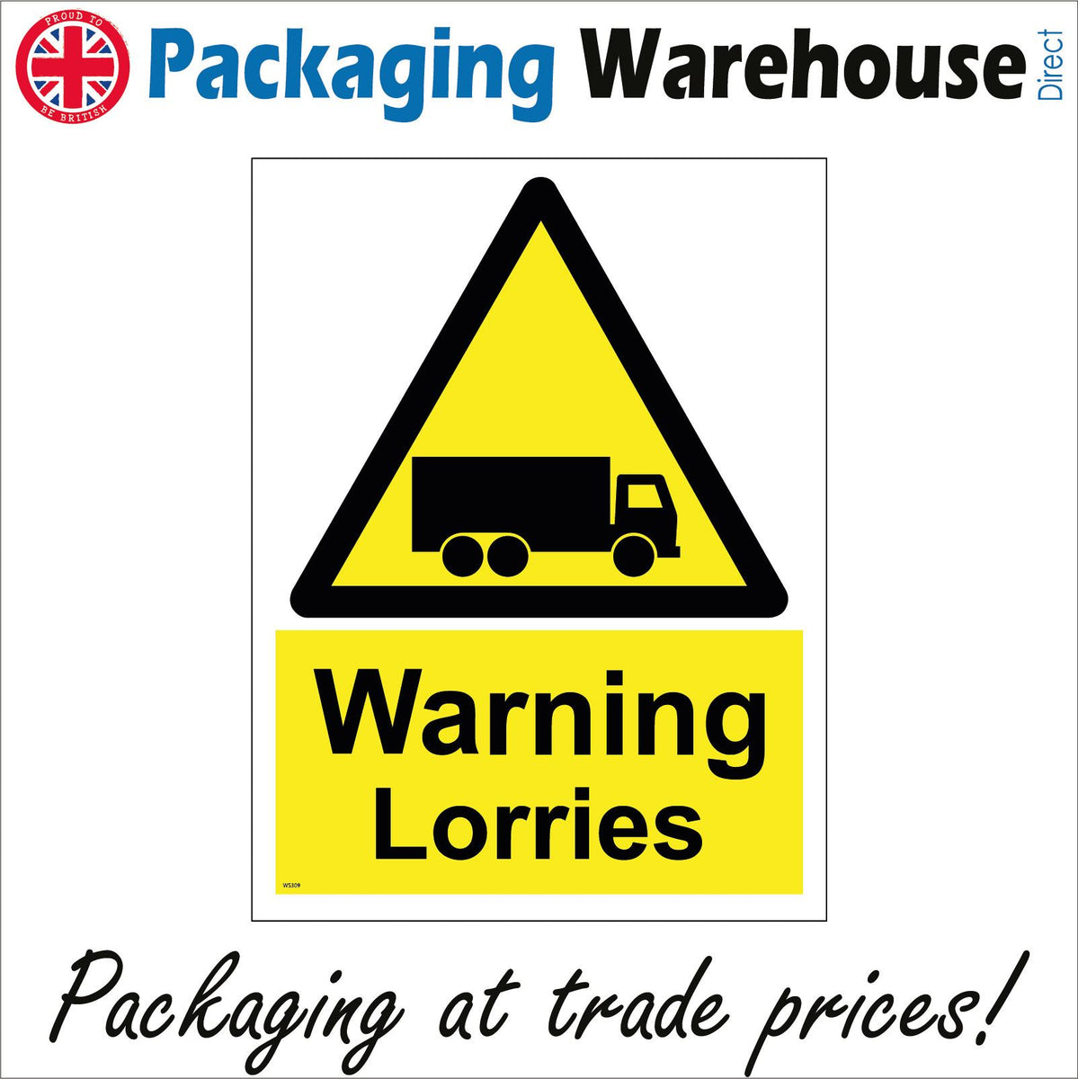 Warning Lorries Sign with Triangle Lorry – PWDirect