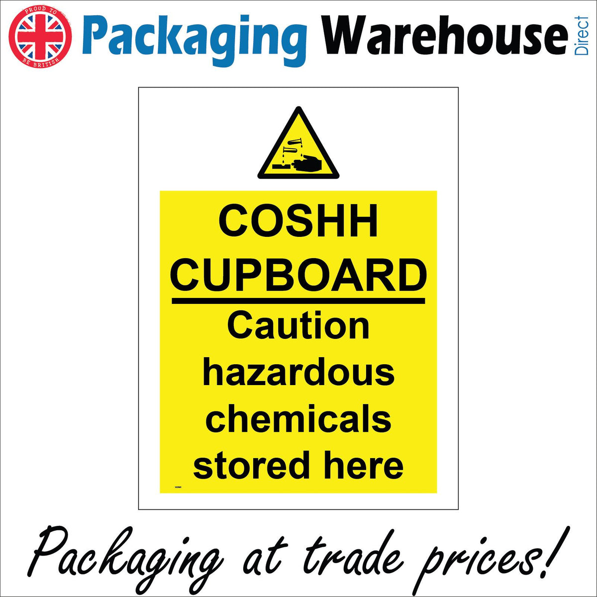 Coshh Cupboard Sign with Triangle Corrosive – PWDirect