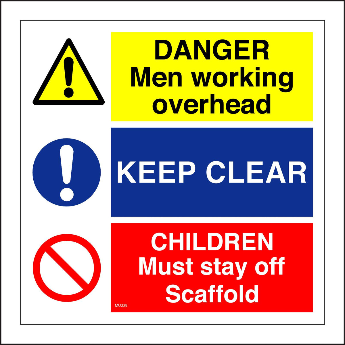 Danger Men Working Overhead Keep Clear Children Must Stay Off Scaffold ...