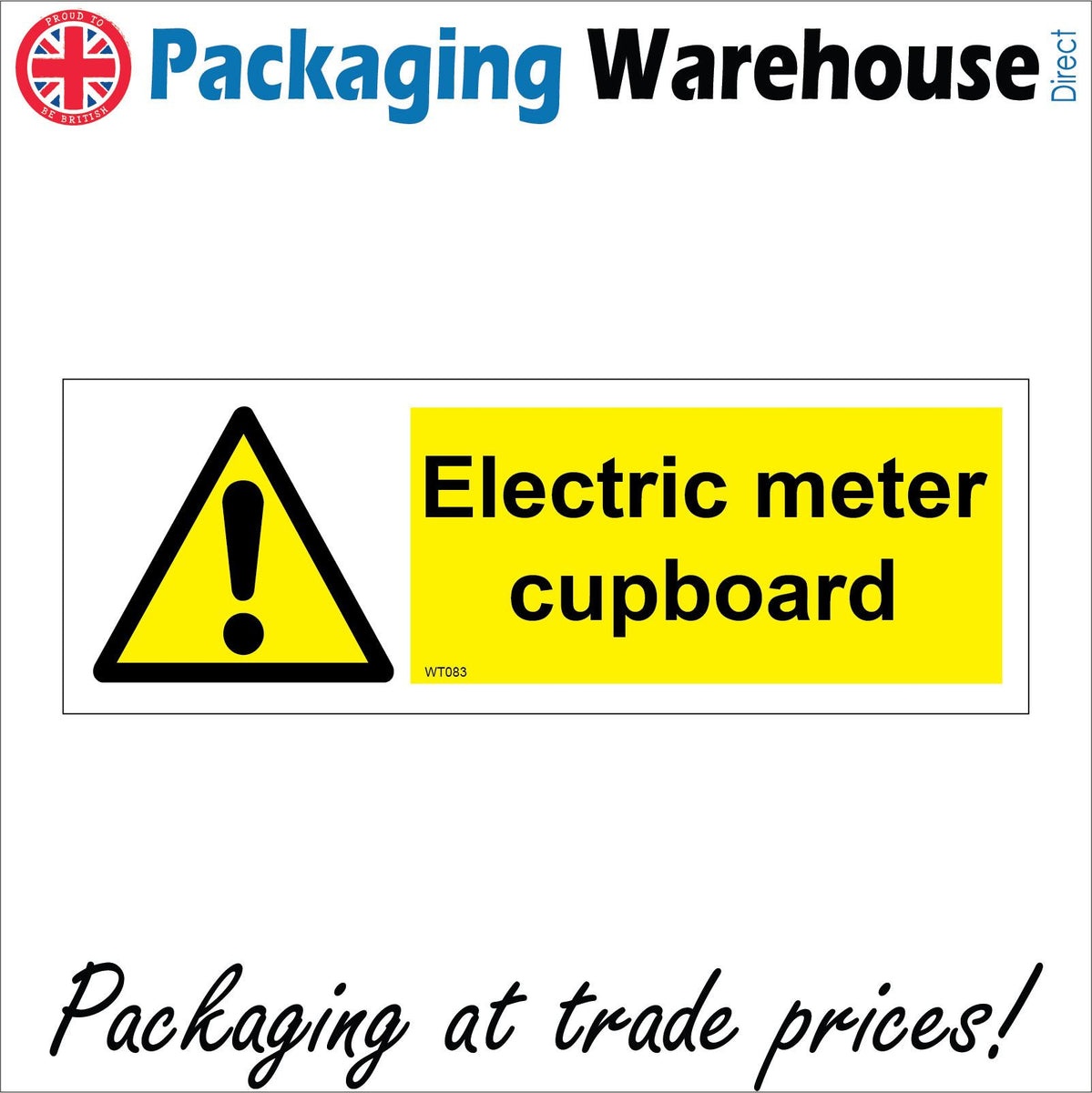 Electric Meter Cupboard Sign with Triangle Exclamation Mark – PWDirect