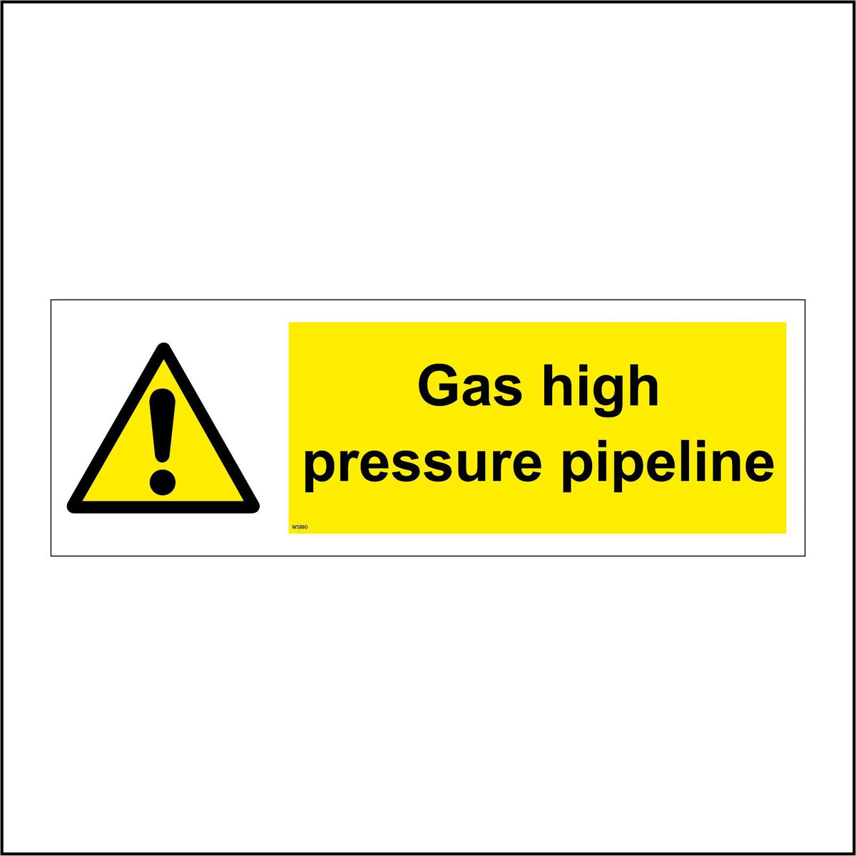 Gas High Pressure Pipeline Sign with Triangle Exclamation Mark – PWDirect