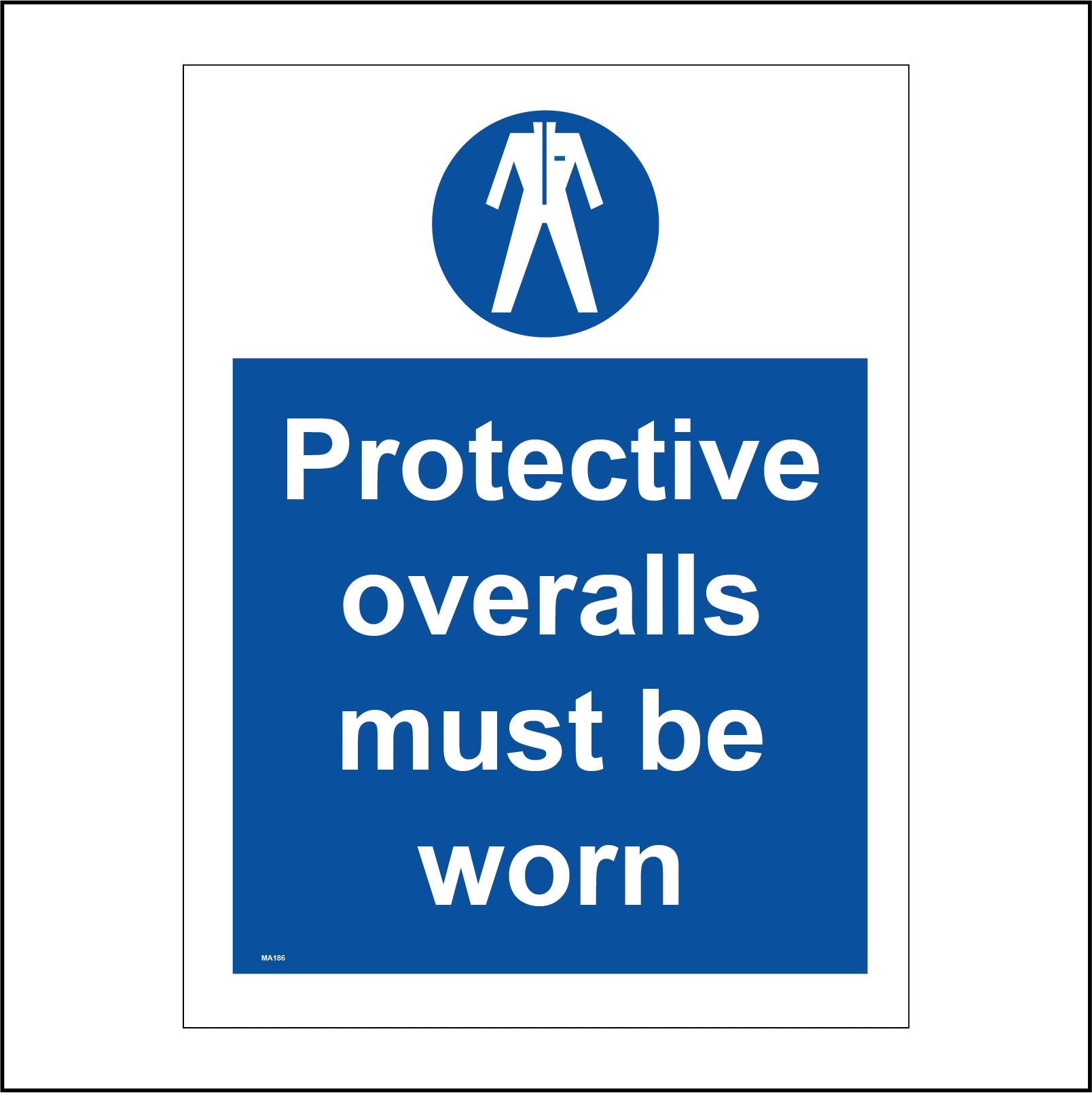 Protective Overalls Must Be Worn Sign with Overalls – PWDirect