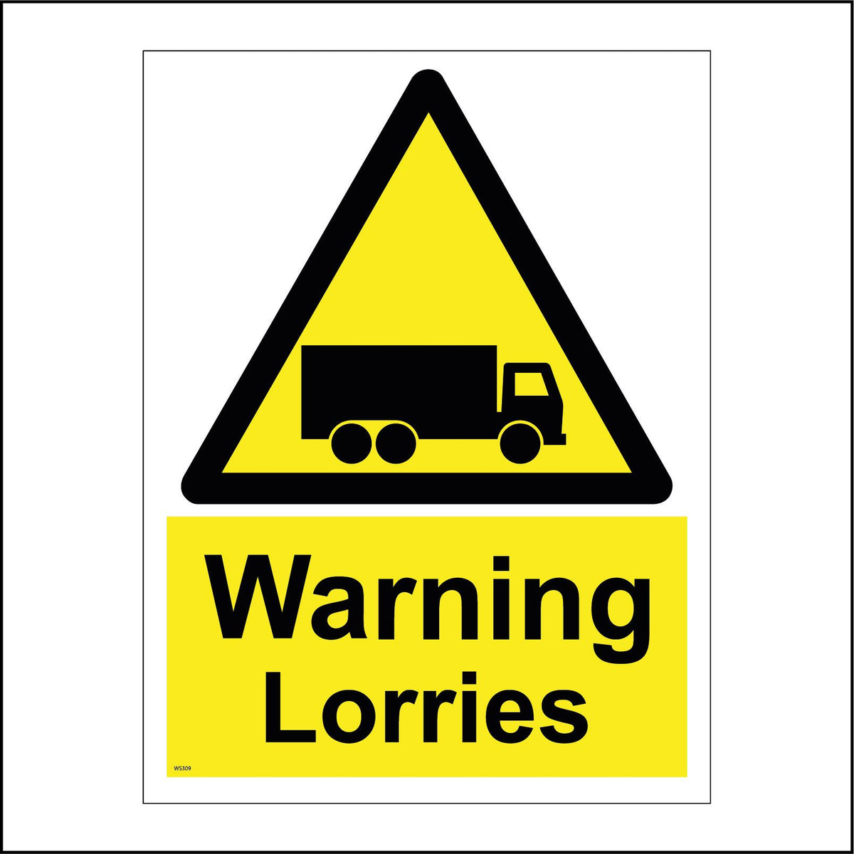 Warning Lorries Sign with Triangle Lorry – PWDirect