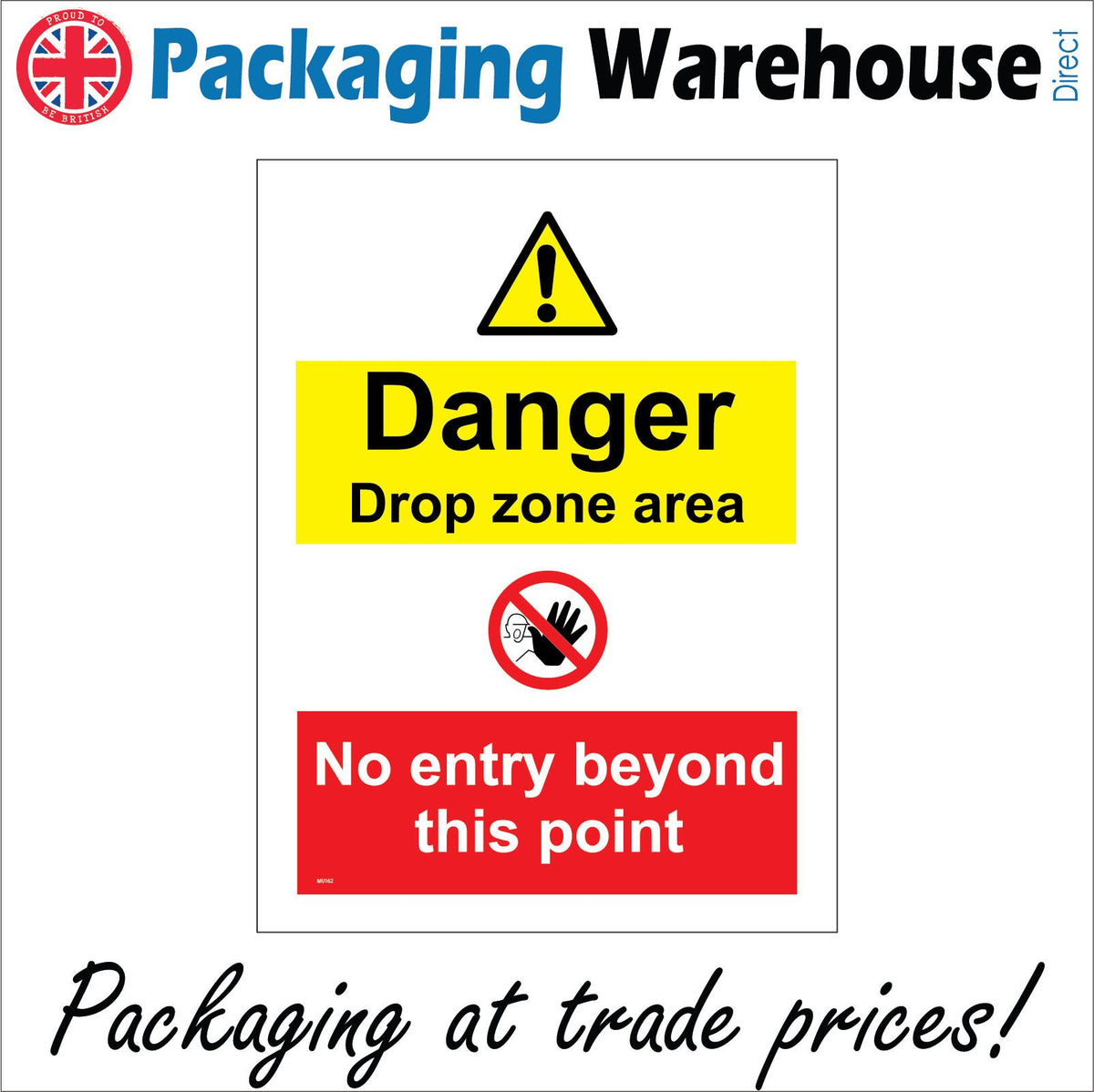 Danger Drop Zone Area No Entry Beyond This Point Sign with Triangle ...