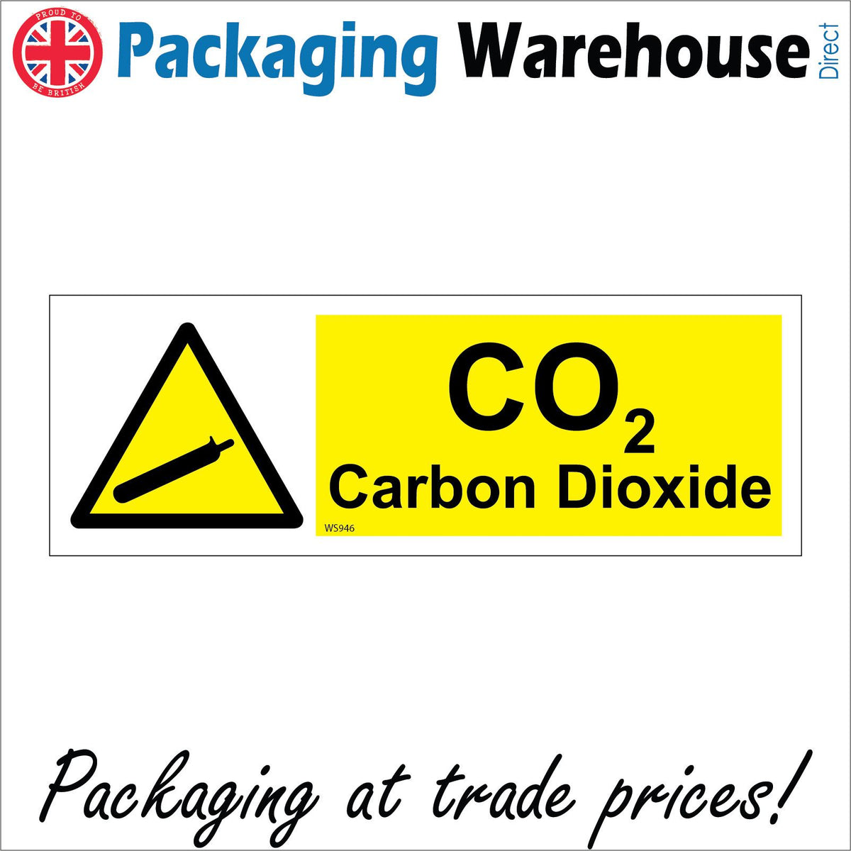 CO2 Carbon Dioxide Sign with Triangle Cannister – PWDirect
