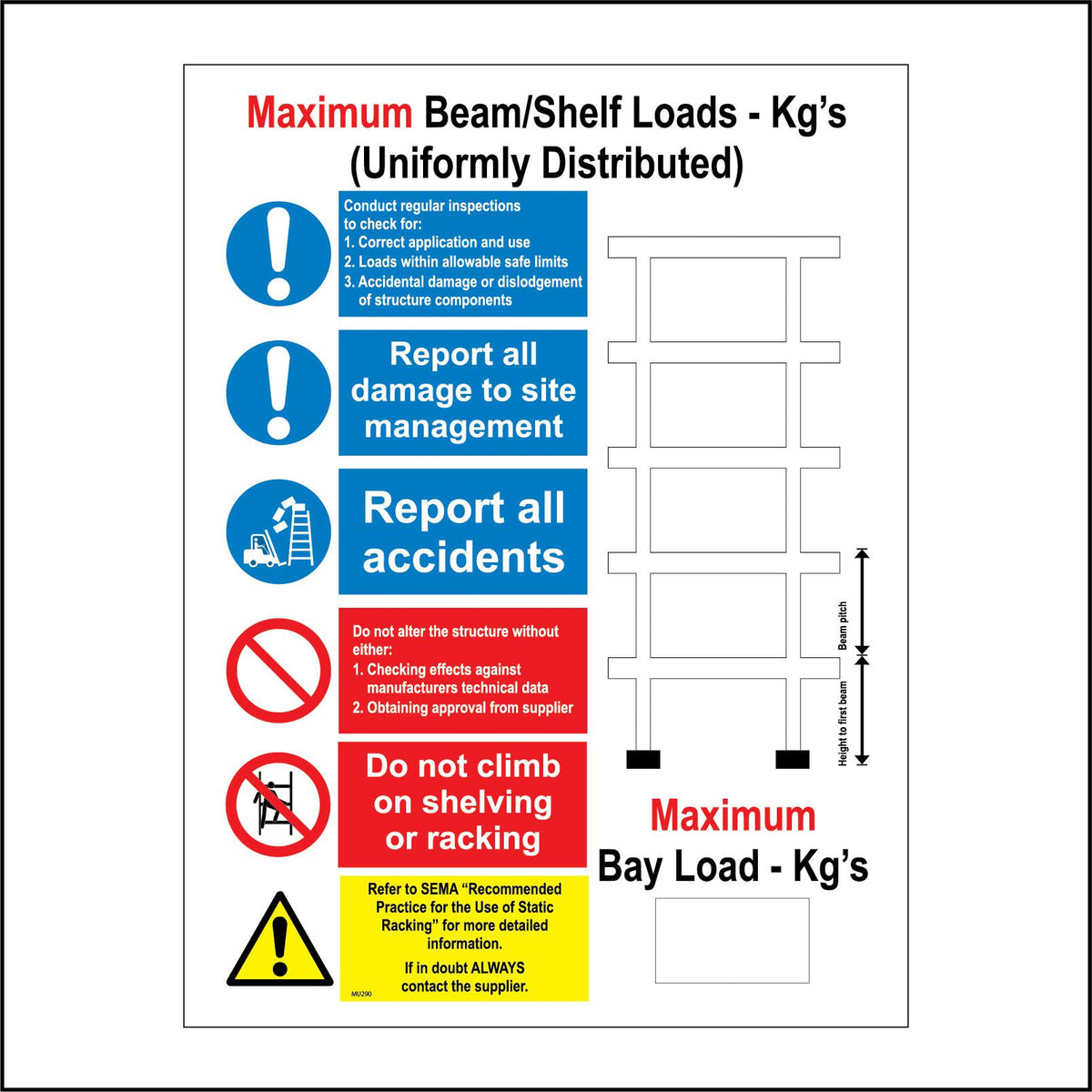 Maximum Beam Shelf Loads Support Stacking Shelving Racks – PWDirect