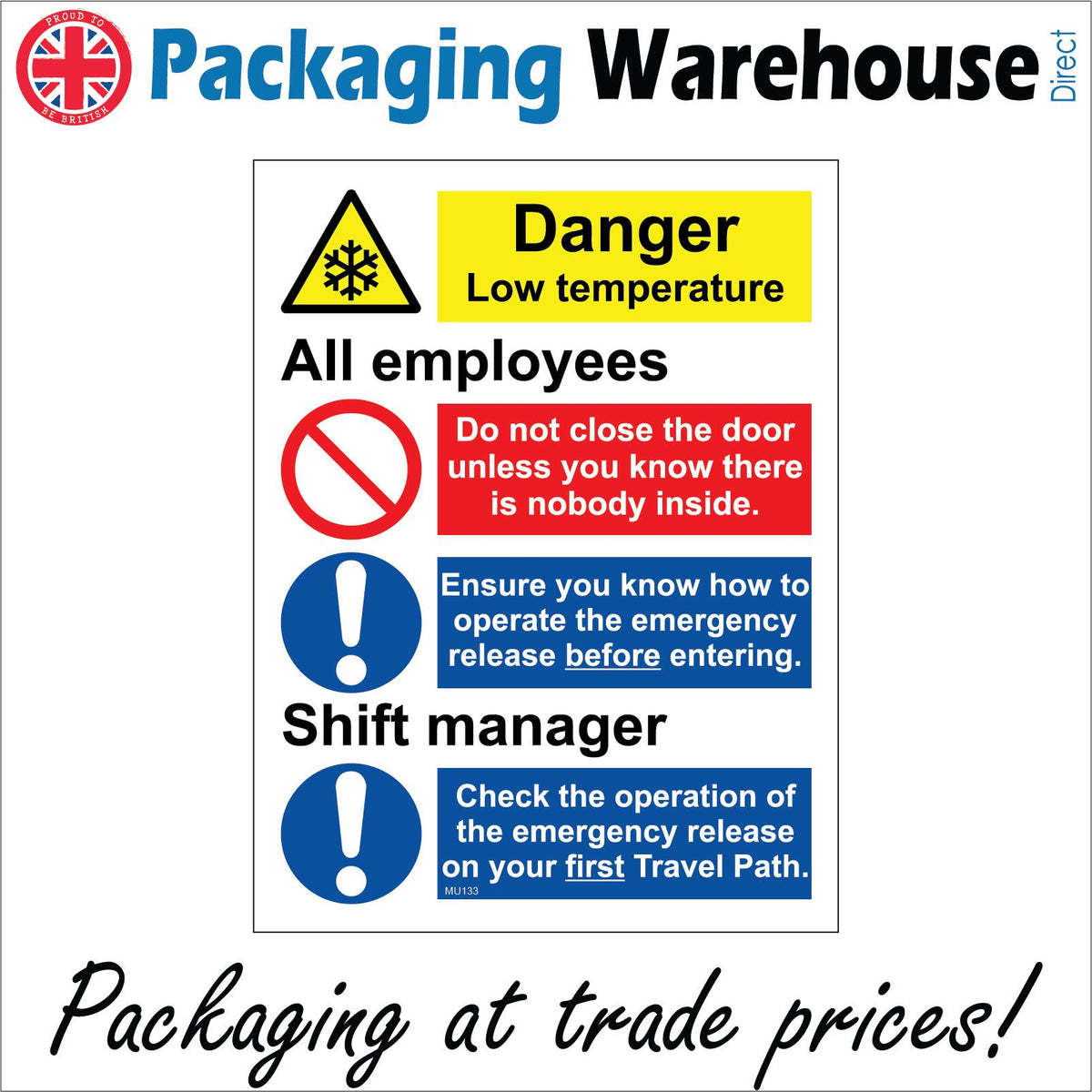 Danger Low Temperature Sign with Triangle Snowflake Circle Exclamation ...