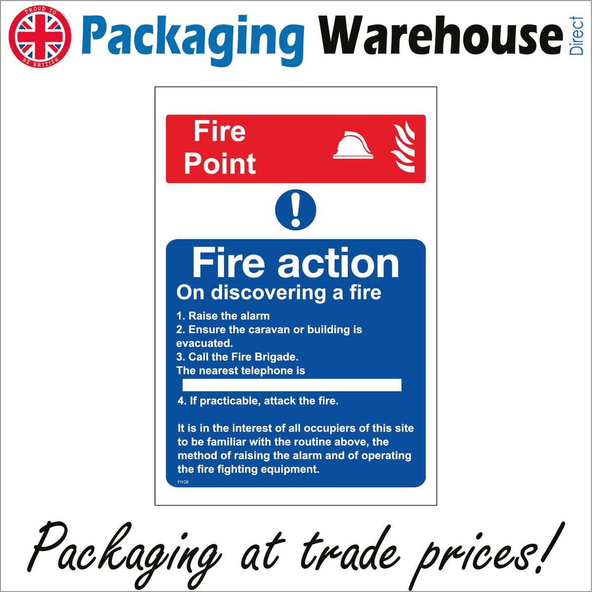 Fire Point Sign with Fireman Helmet Fire Exclamation Mark – PWDirect