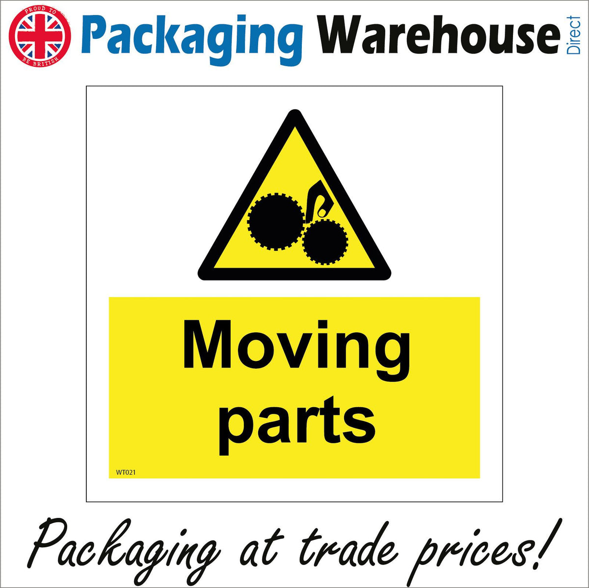 Moving Parts Sign with Cogs Hand – PWDirect