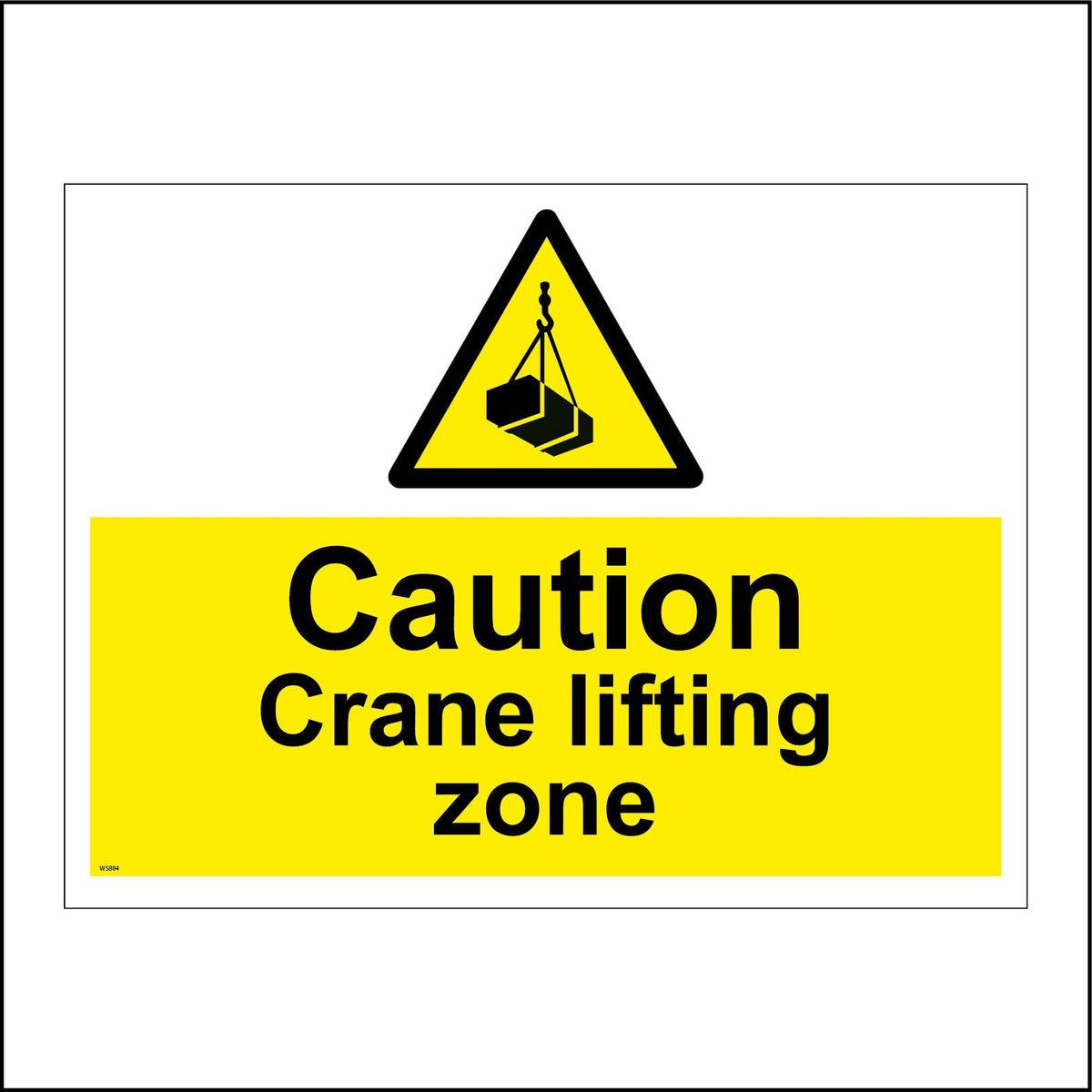 WS884 Caution Crane Lifting Zone Sign with Triangle Hook Box – PWDirect