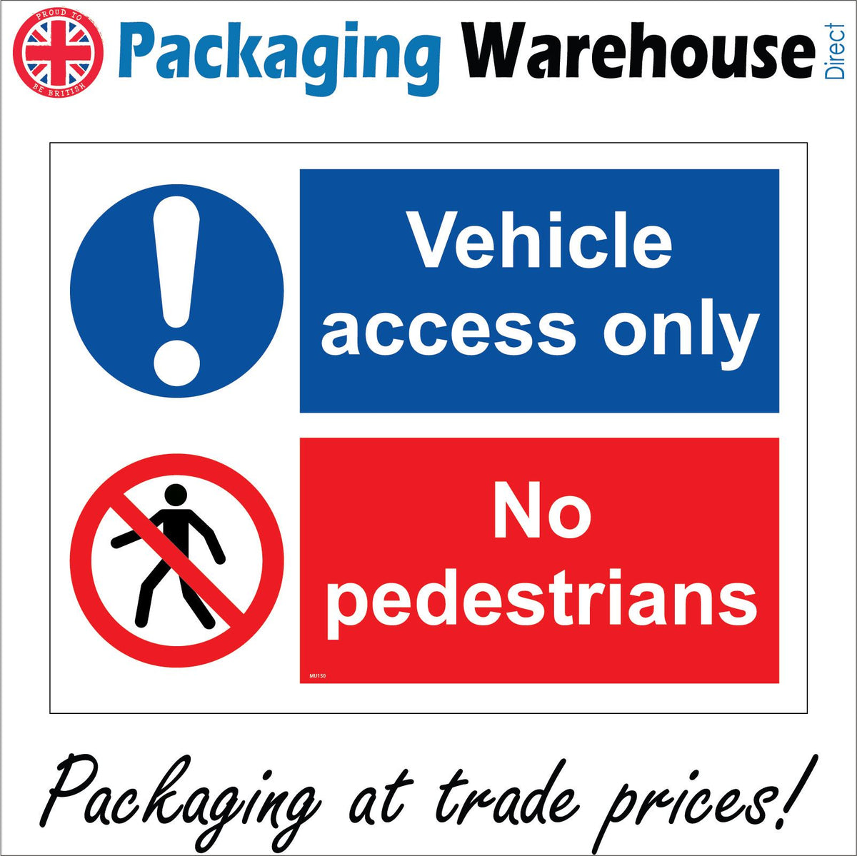 Vehicle Access Only No Pedestrians Sign with Exclamation Mark Circle ...