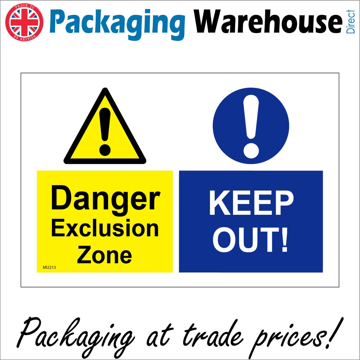 Danger Exclusion Zone Keep Out Sign with Triangle Circle 2 Exclamation ...