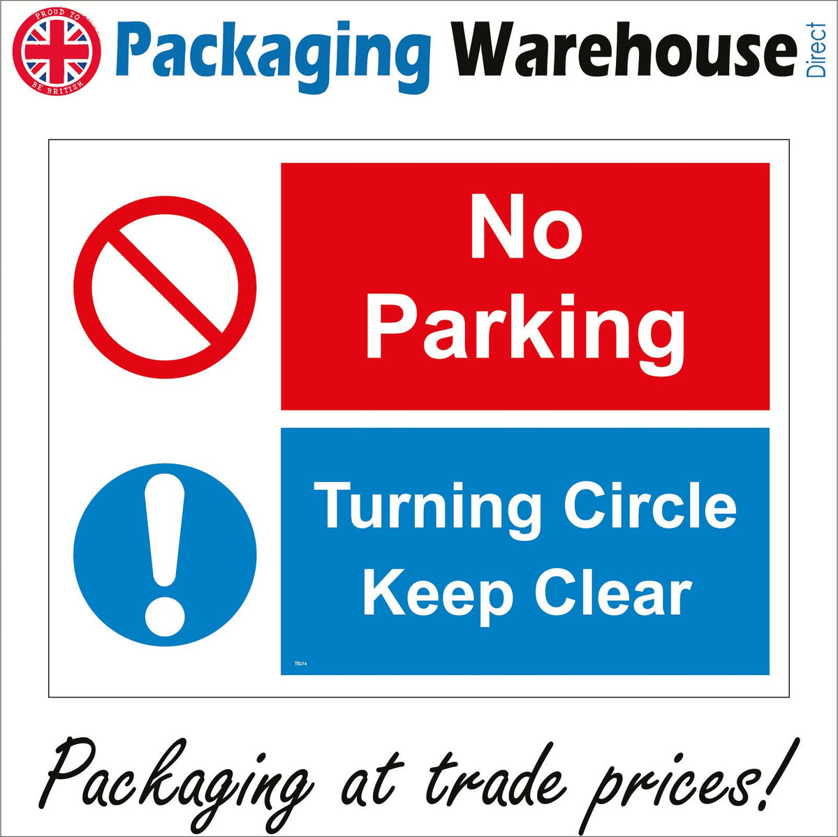 No Parking Turning Circle Keep Clear Sign with 2Circles Diagonal Line ...