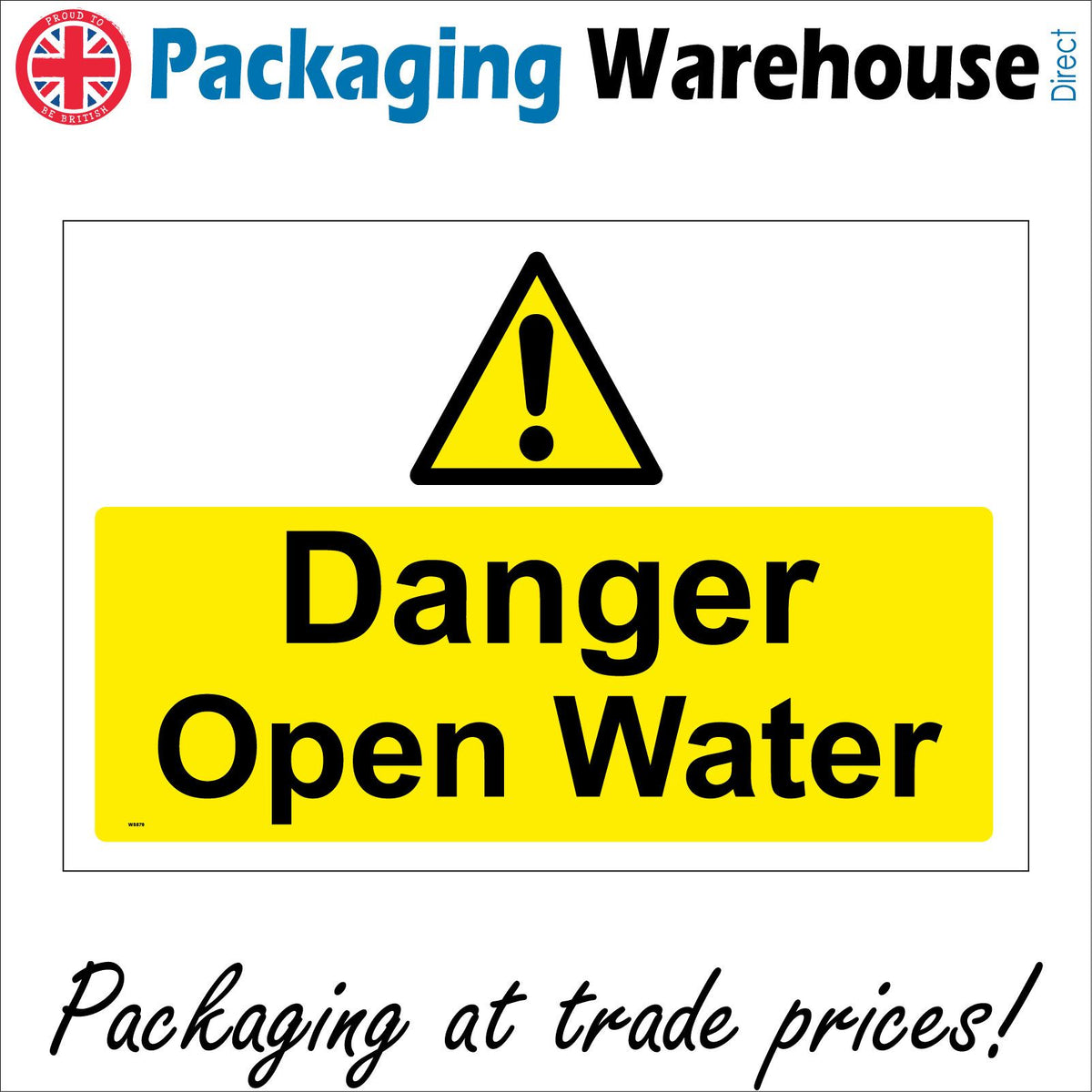 Danger Open Water Sign with Triangle Exclamation Mark – PWDirect